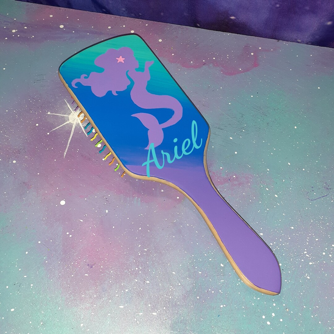 Hair Brush Mermaid Ombre Personalized / Painted Wood Hairbrush Name ...