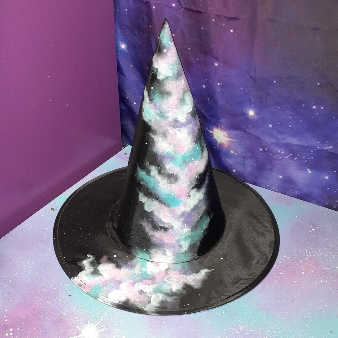 Witch Hat Hand Painted Galaxy / Witches Costume / Halloween Hallows Eve ...