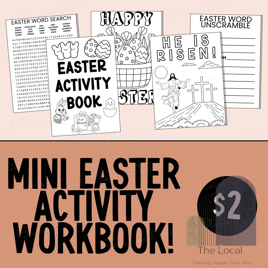 Mini Easter Activity Workbook - 10 Page Printable Kids Easter Games ...