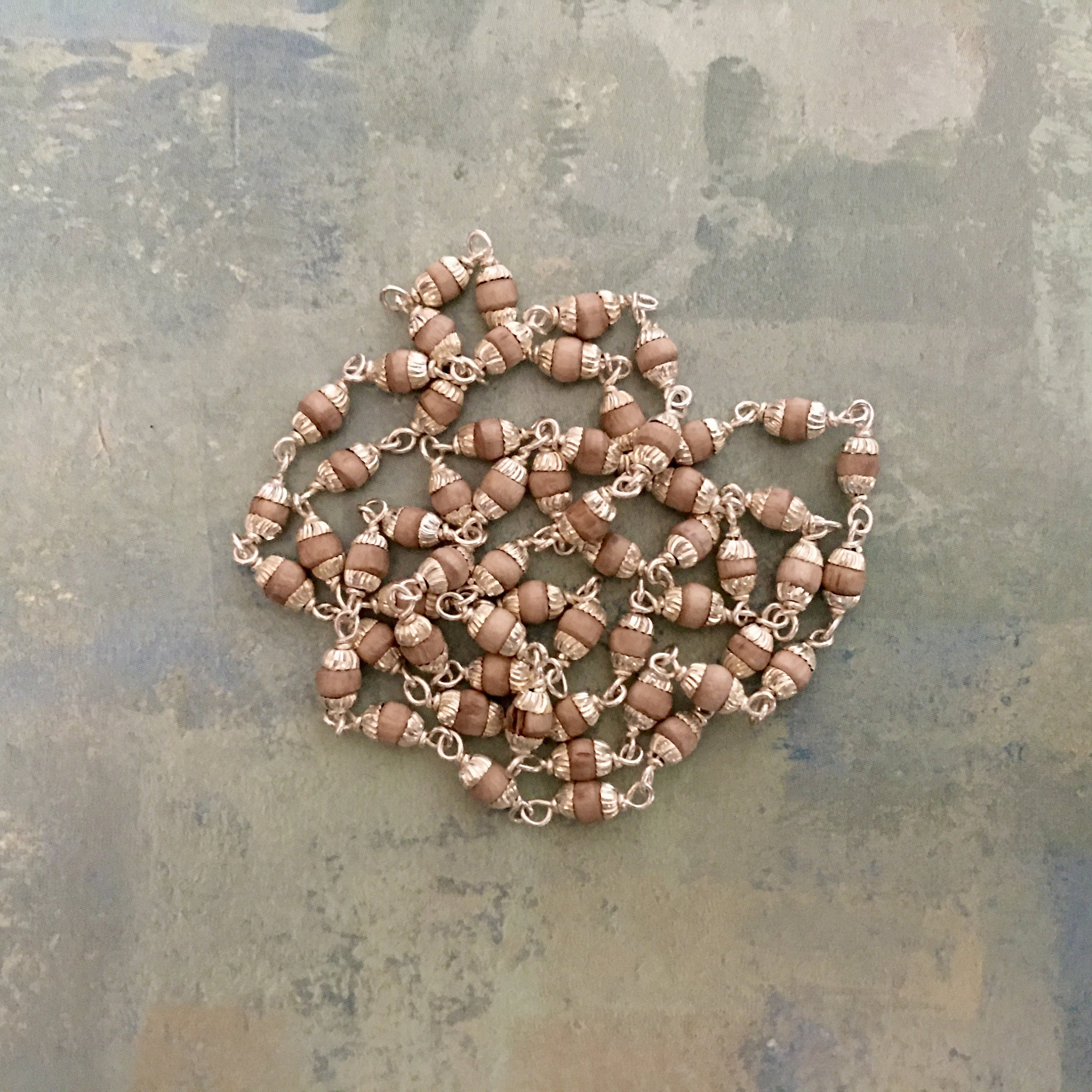 Silver Tulsi Necklace With Fancy End Caps Extra Small Small - Etsy