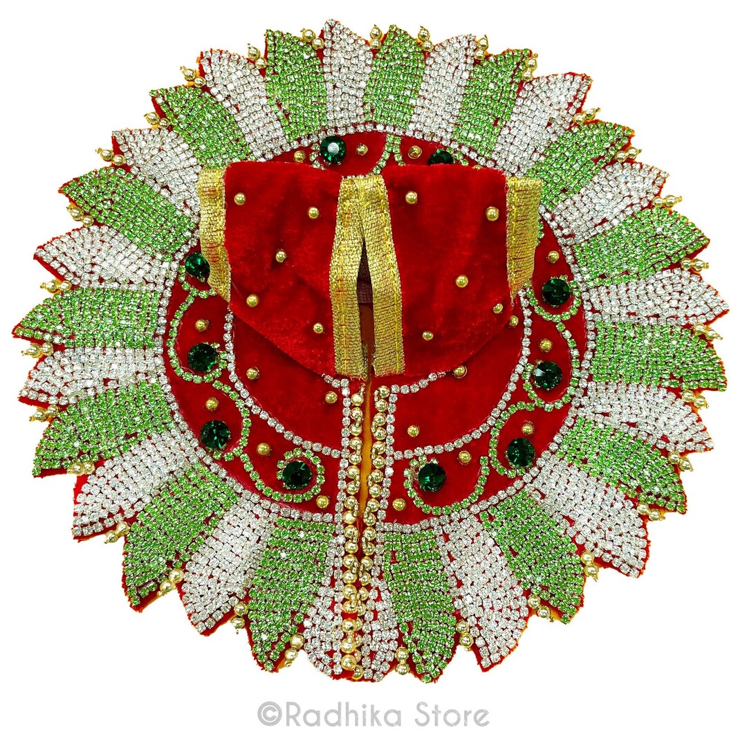 Pavan Sarovara Sparkeling Lotus - on Red Velvet - Laddu Gopal Outfit - Etsy