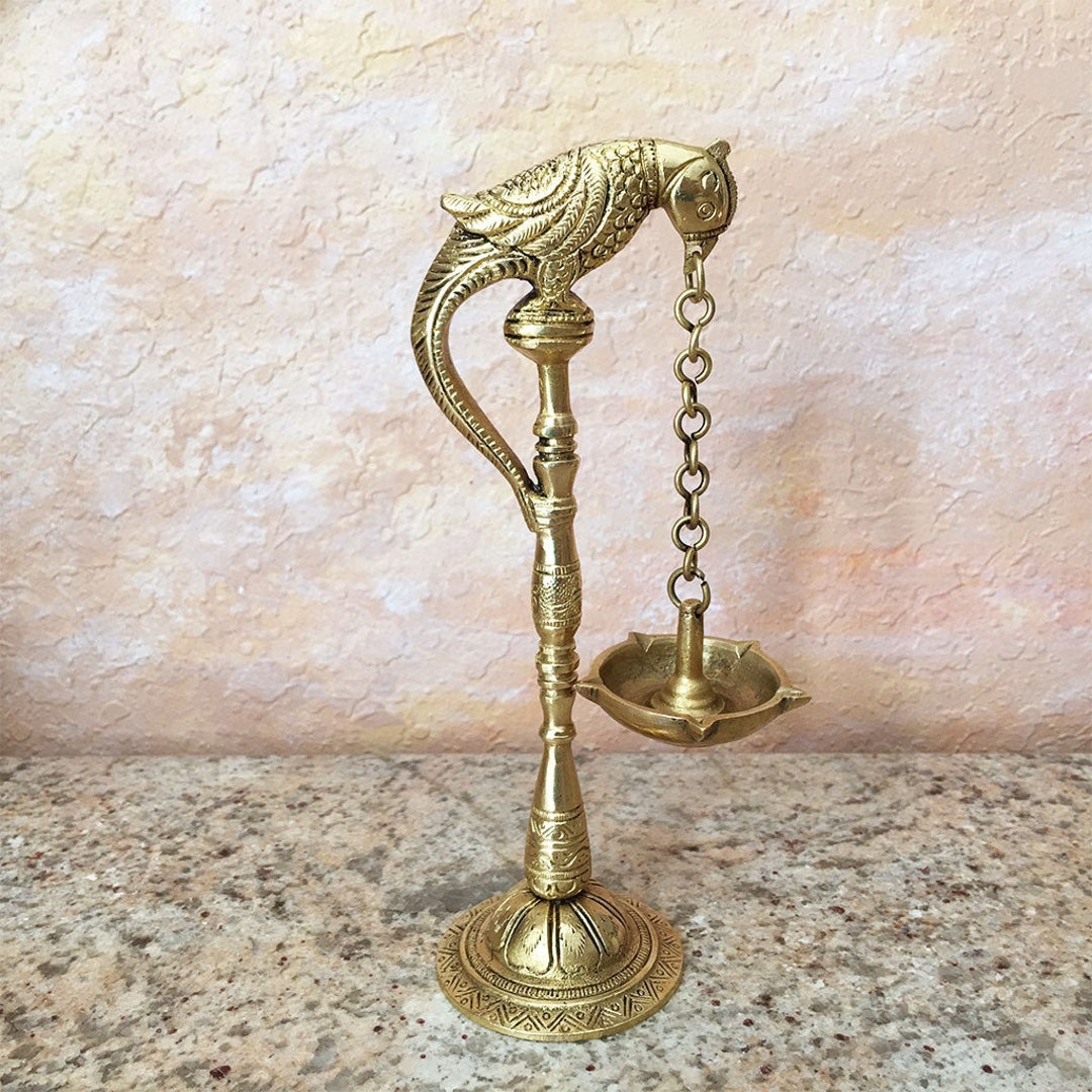 Parrot Hanging Ghee Lamp - (diya) - Solid Brass- 8" Inch - Etsy