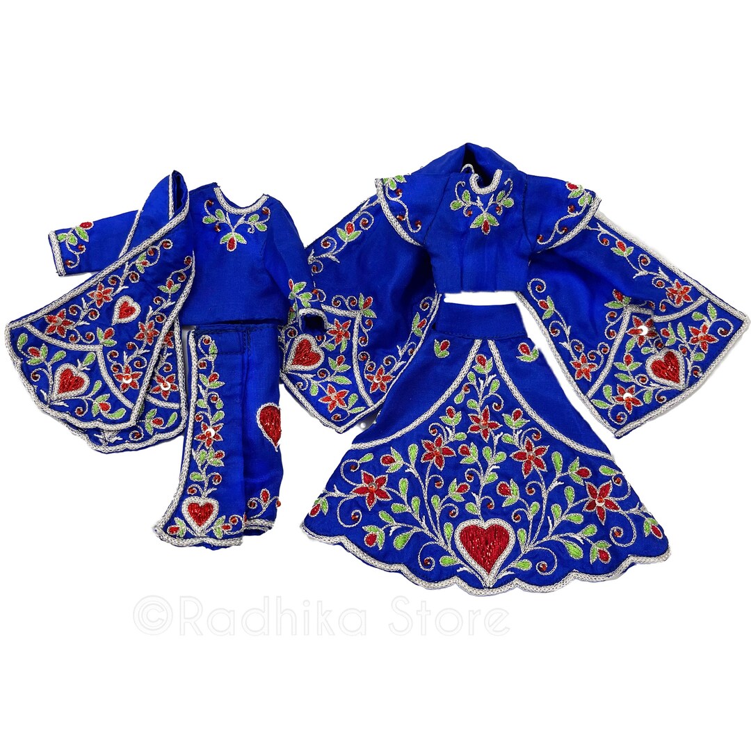Bhakti Lata Bija - All Silk - Blissful Blue - Radha Krishna Deity ...