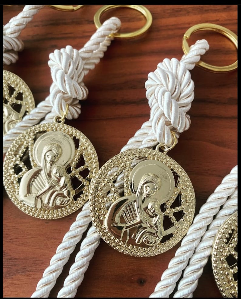 5x Religious Keyrings ,greek Baptism, Christening Bomboniere , Greek ...