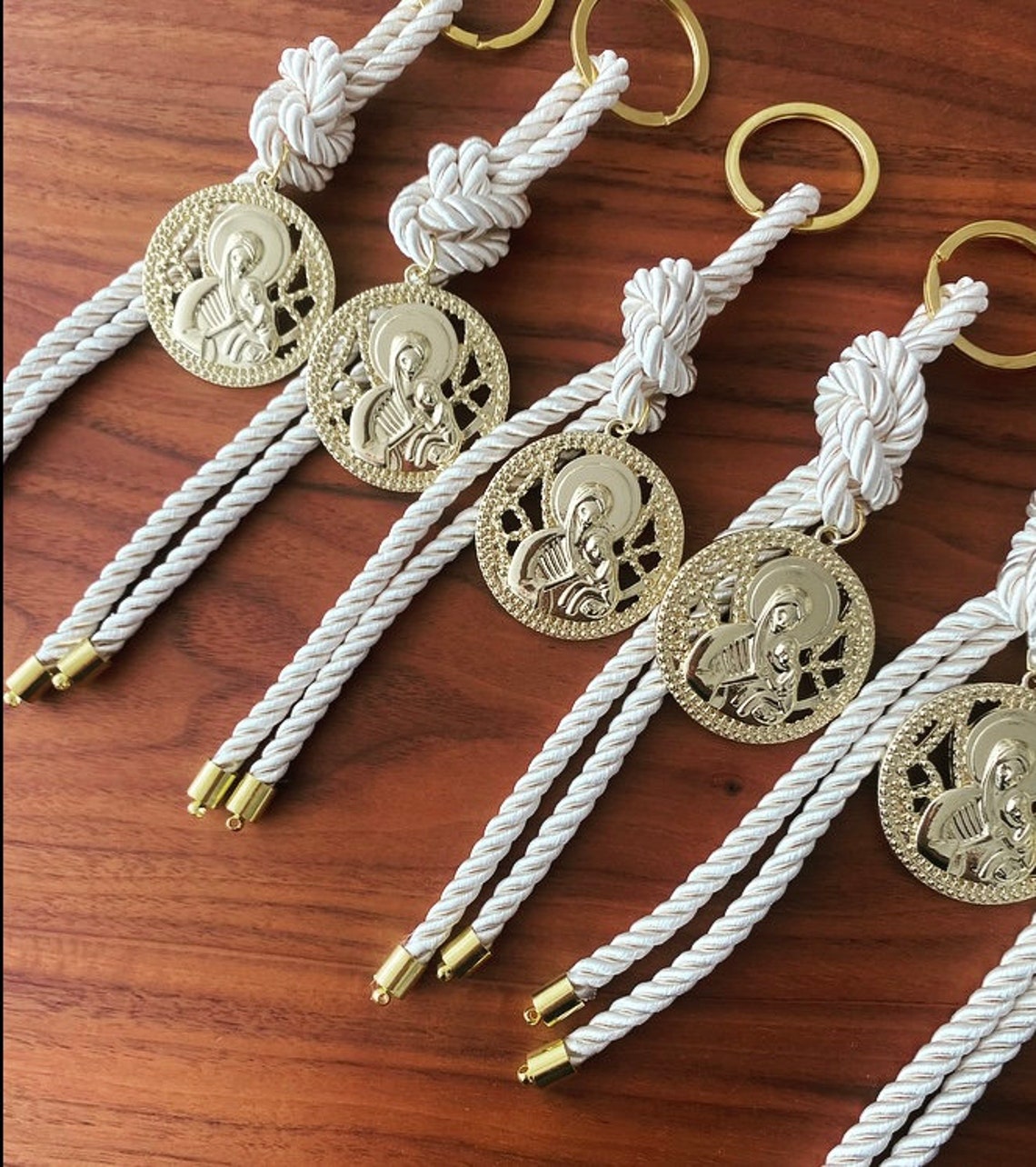 5x Religious Keyrings ,greek Baptism, Christening Bomboniere , Greek ...