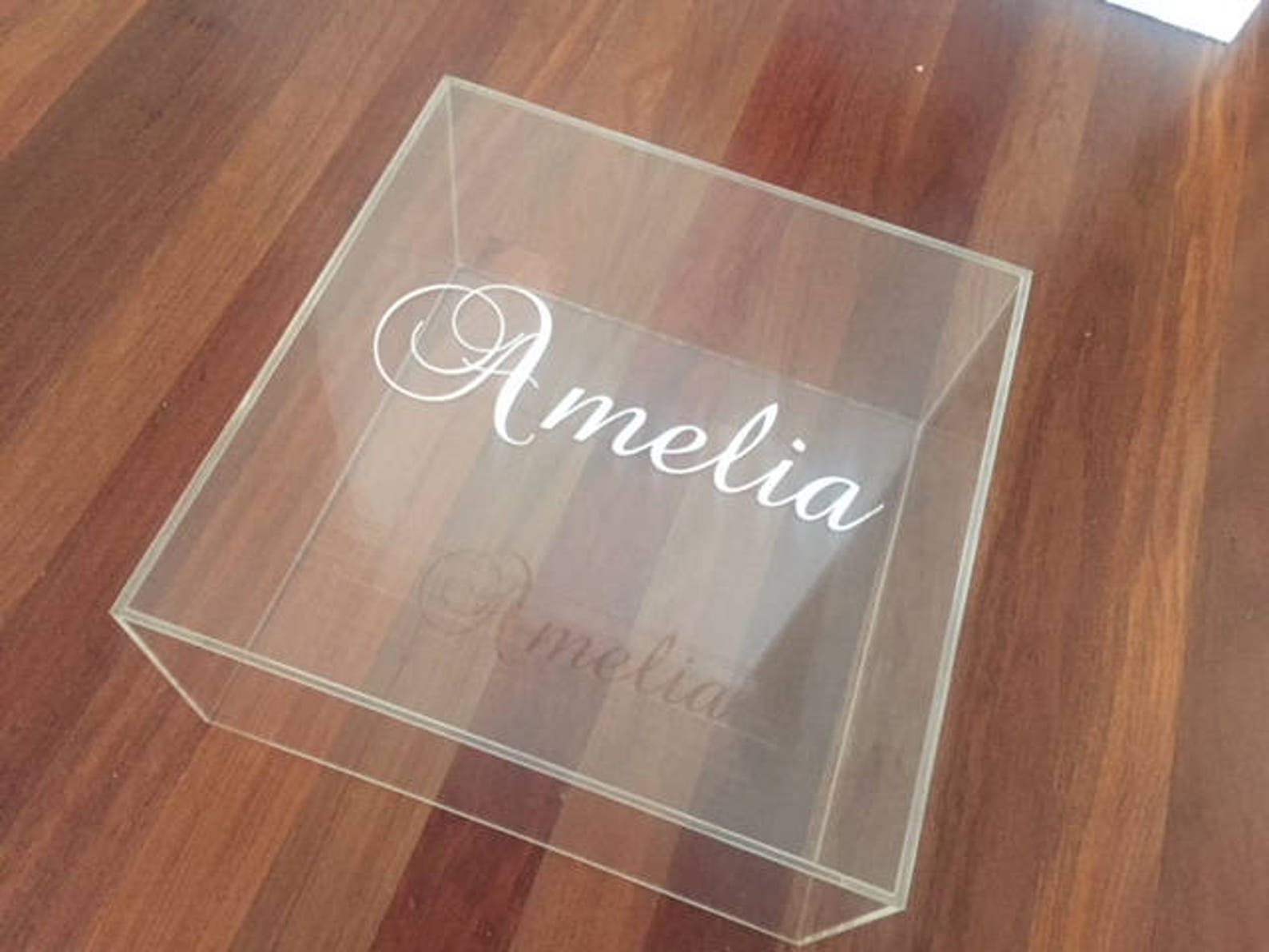 Acrylic Personalised Christening Box , Greek Christening , Keepsake Box ...