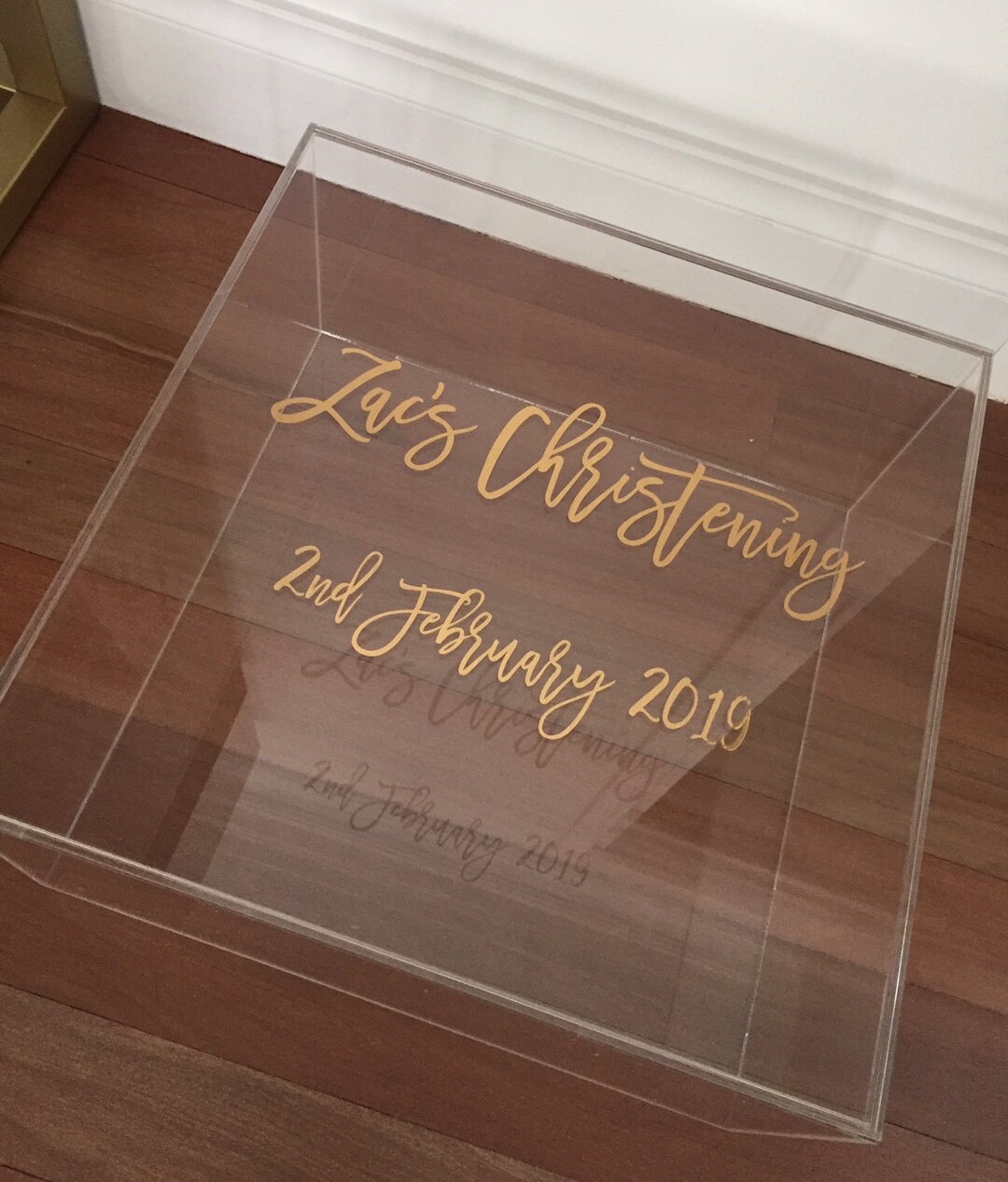 Acrylic Personalised Christening Box , Greek Christening , Keepsake Box ...