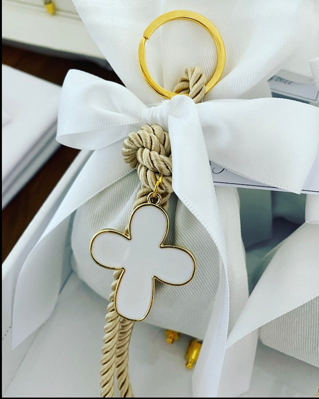 5 X Wedding Favors ,greek Baptism, Bridal Shower Favors, Keyring Favors ...