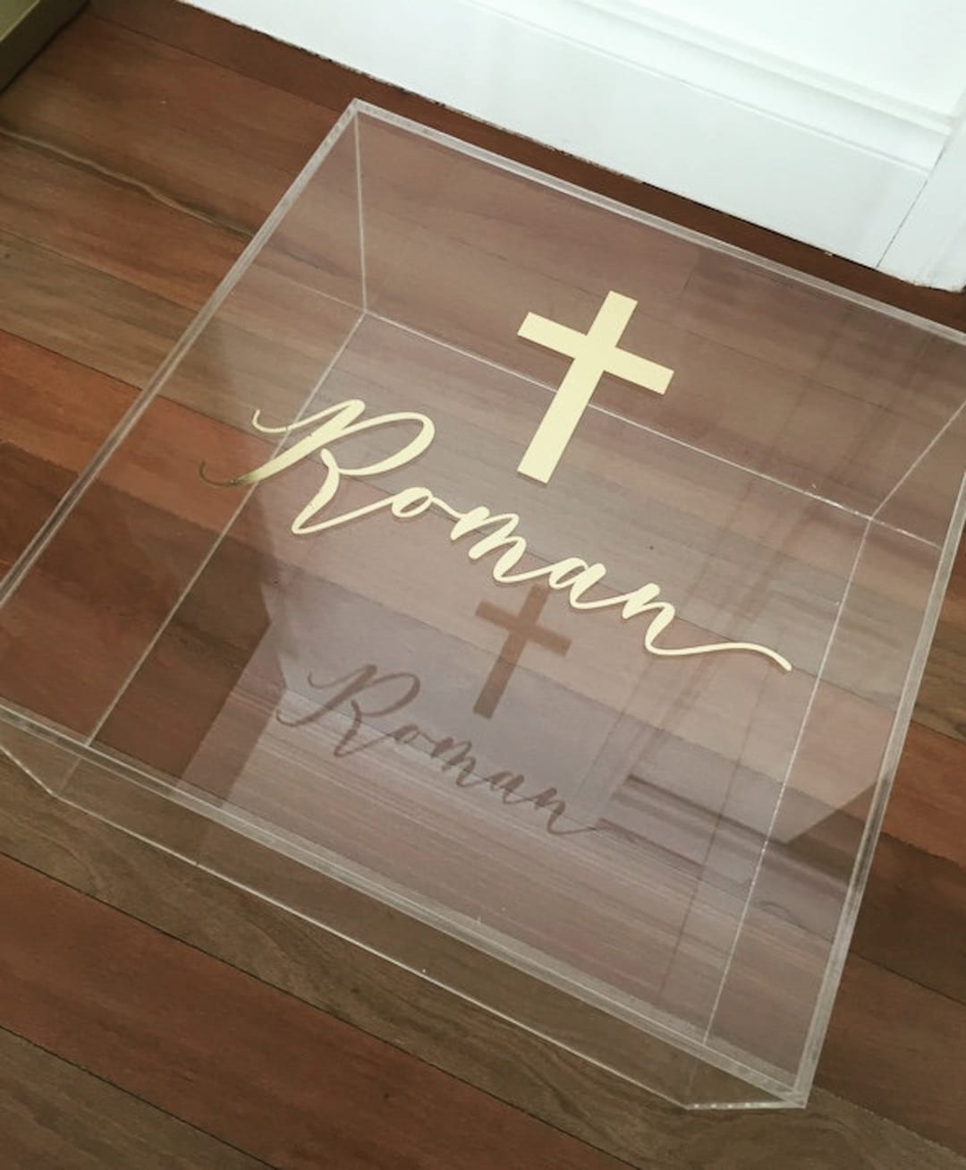 Acrylic Personalised Christening Box , Greek Christening , Keepsake Box ...