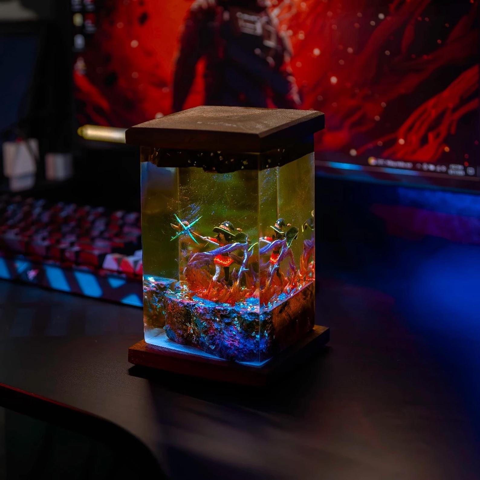 Megum.in Kono.suba Epoxy Resin Wood Lamp Night Light Unique Her Him Mom ...