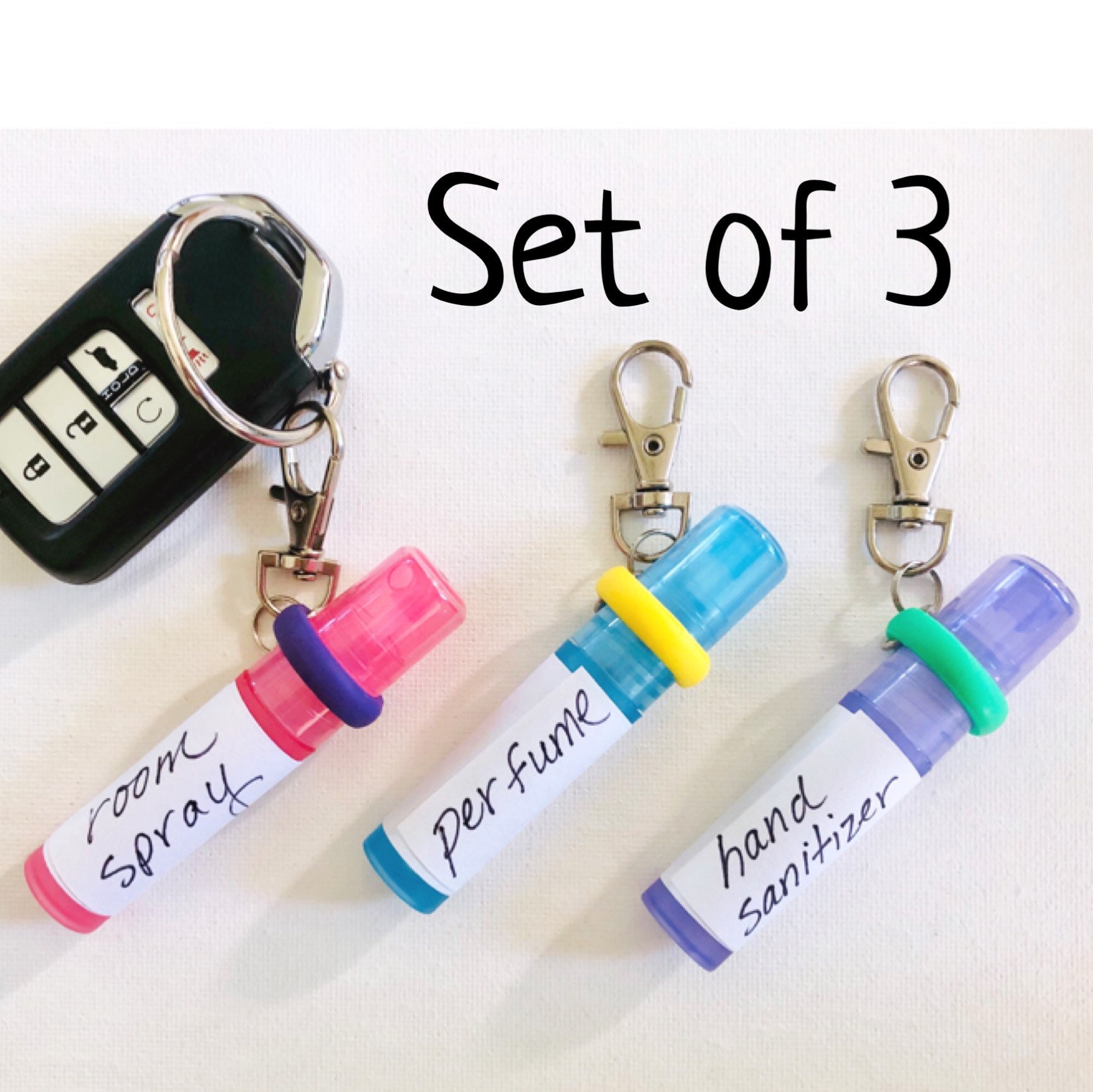 Mini Spray Bottle Key Chain Kit SET OF 3 Hand Sanitizers | Etsy