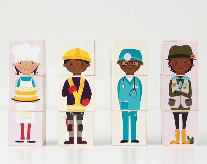Olliblocks Careers, Building Blocks, Character Blocks for Kids, Baby ...