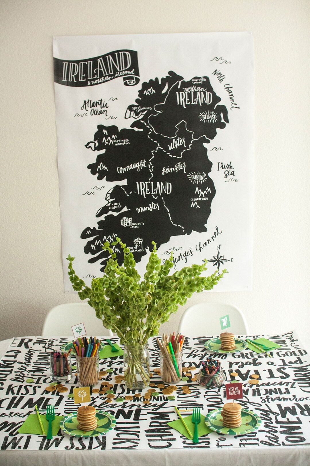 Ireland Map, St. Patrick's Day, Shamrock Decor, Holiday Decor, March ...
