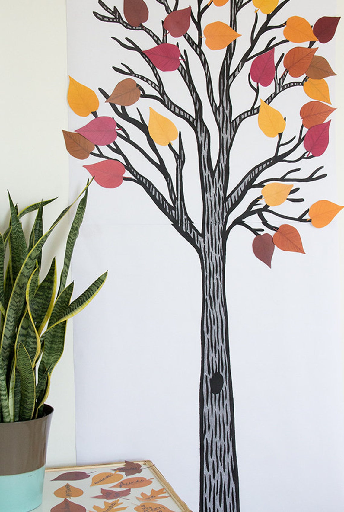 Draw Together Thankful Tree, Thankful List for Thanksgiving, Grateful ...