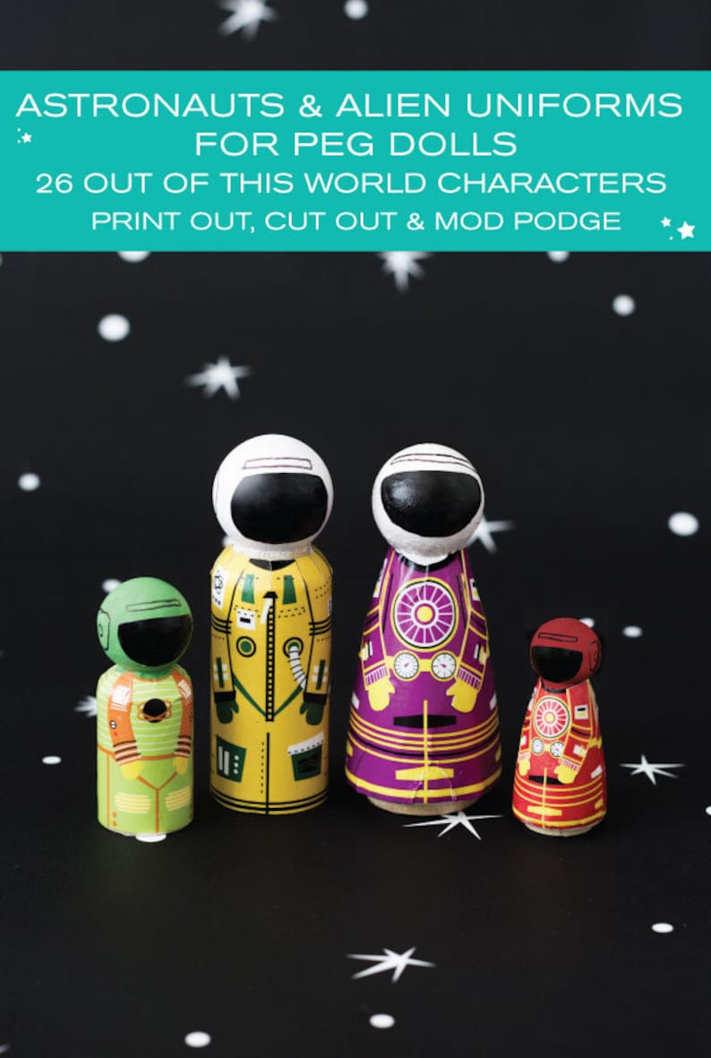 Minifolk Space Dolls Alien Dolls DIY Dolls Peg Dolls | Etsy