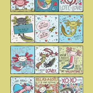 Axolotl Printable Valentines, Funny and Cute Axolotl Valentines for ...