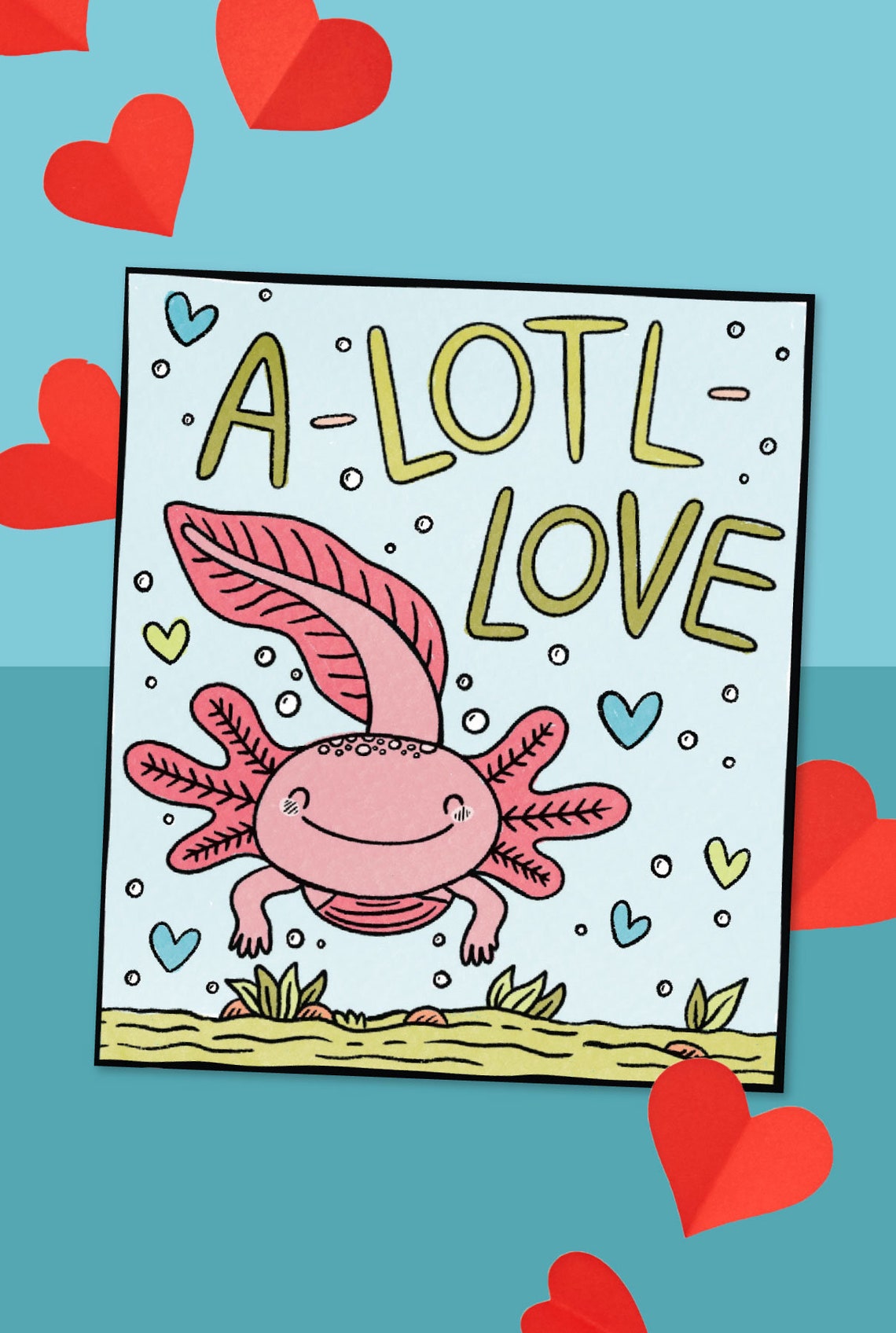 Axolotl Printable Valentines, Funny and Cute Axolotl Valentines for ...