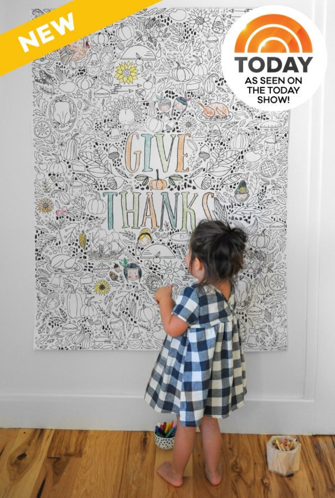 Giant Thanksgiving Coloring Poster, Color Thanksgiving Icons, Huge ...