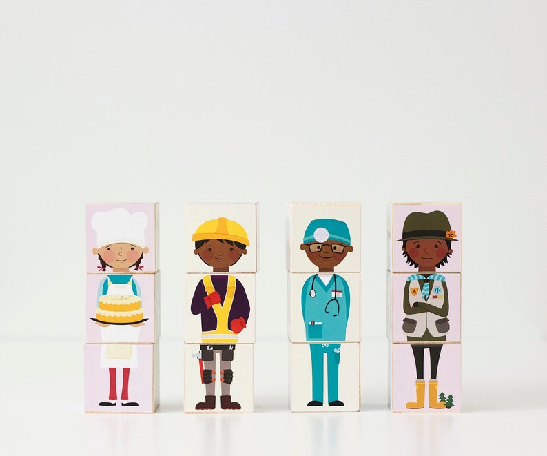 Olliblocks Careers, Building Blocks, Character Blocks for Kids, Baby ...