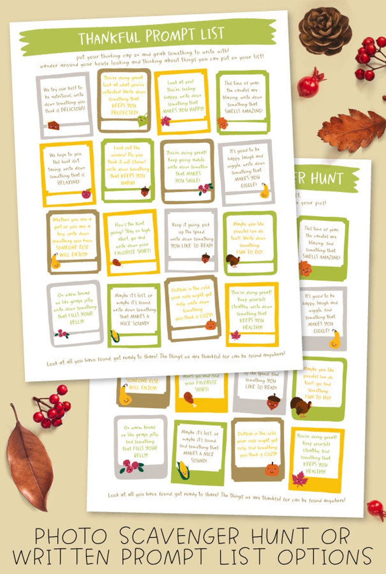 Thankful Scavenger Hunts, Thanksgiving Game for Kids, Rhyming Clues ...