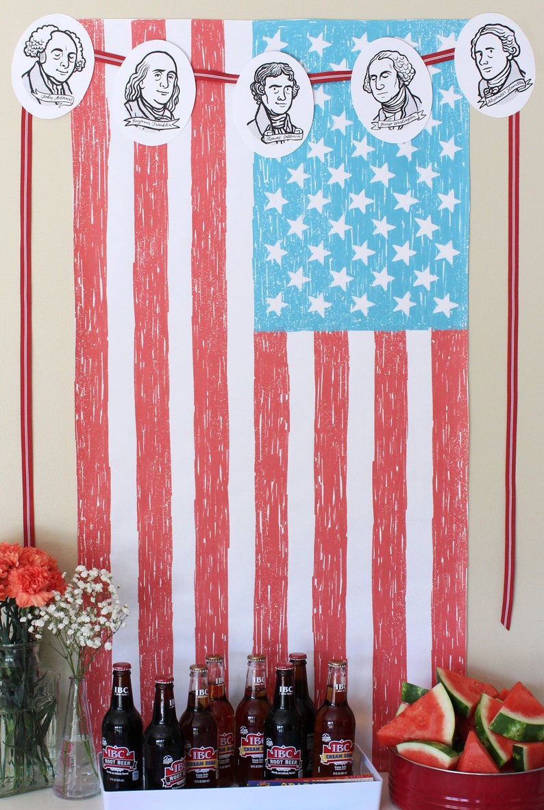 Founding Fathers Garland, American Banner, 4th of July Decorations ...