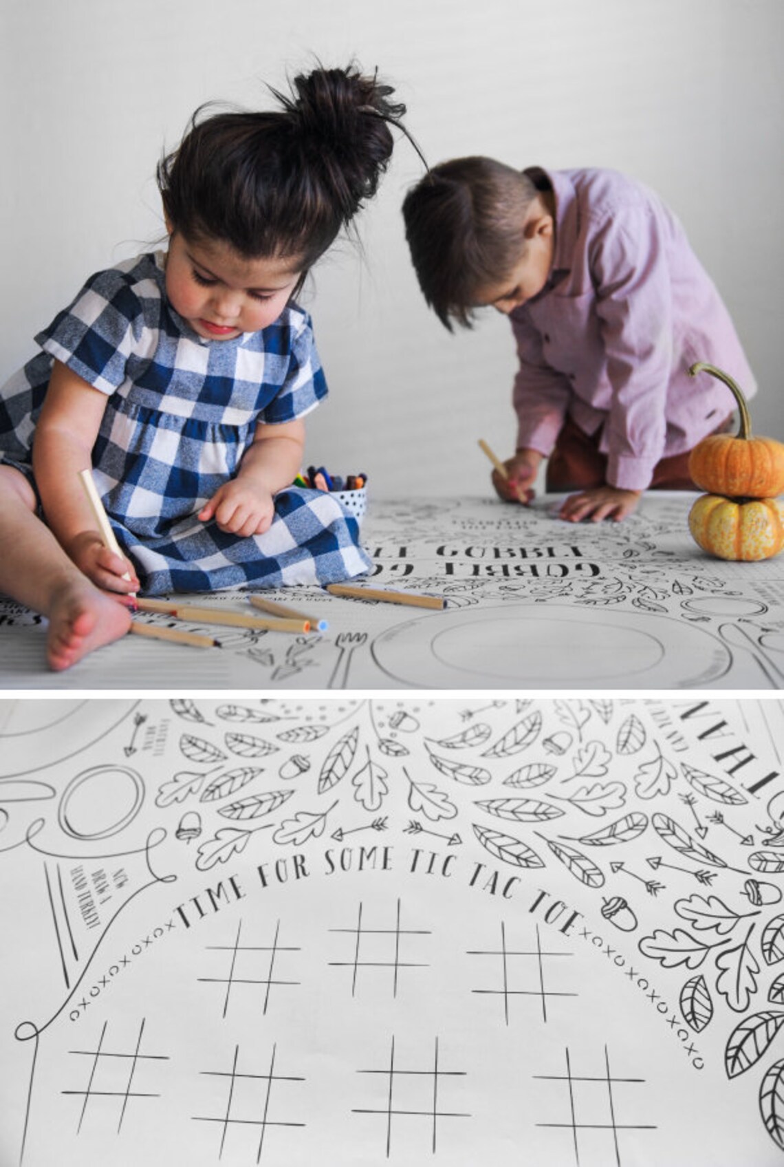Thanksgiving Kids' Table Cover, Giant Activity Table Cover, Coloring ...