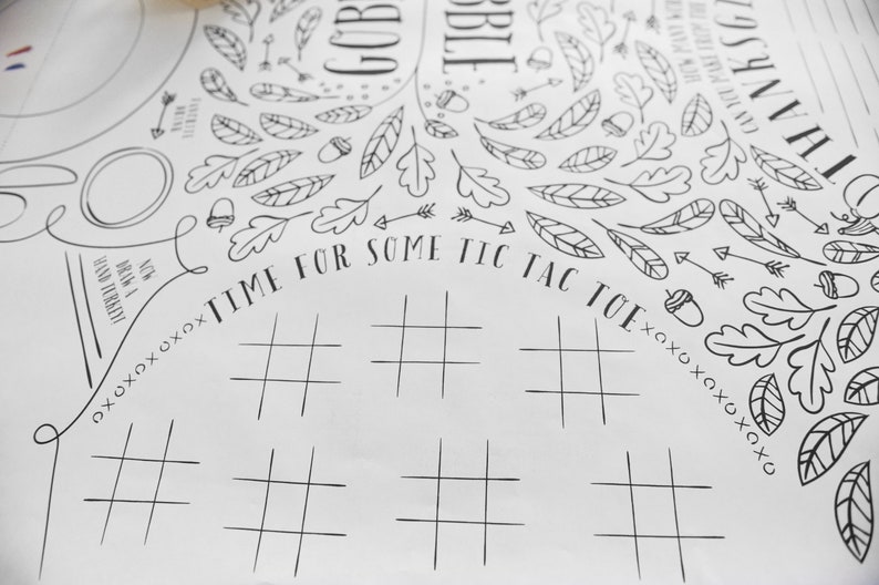 Thanksgiving Kids' Table Cover, Giant Activity Table Cover, Coloring ...