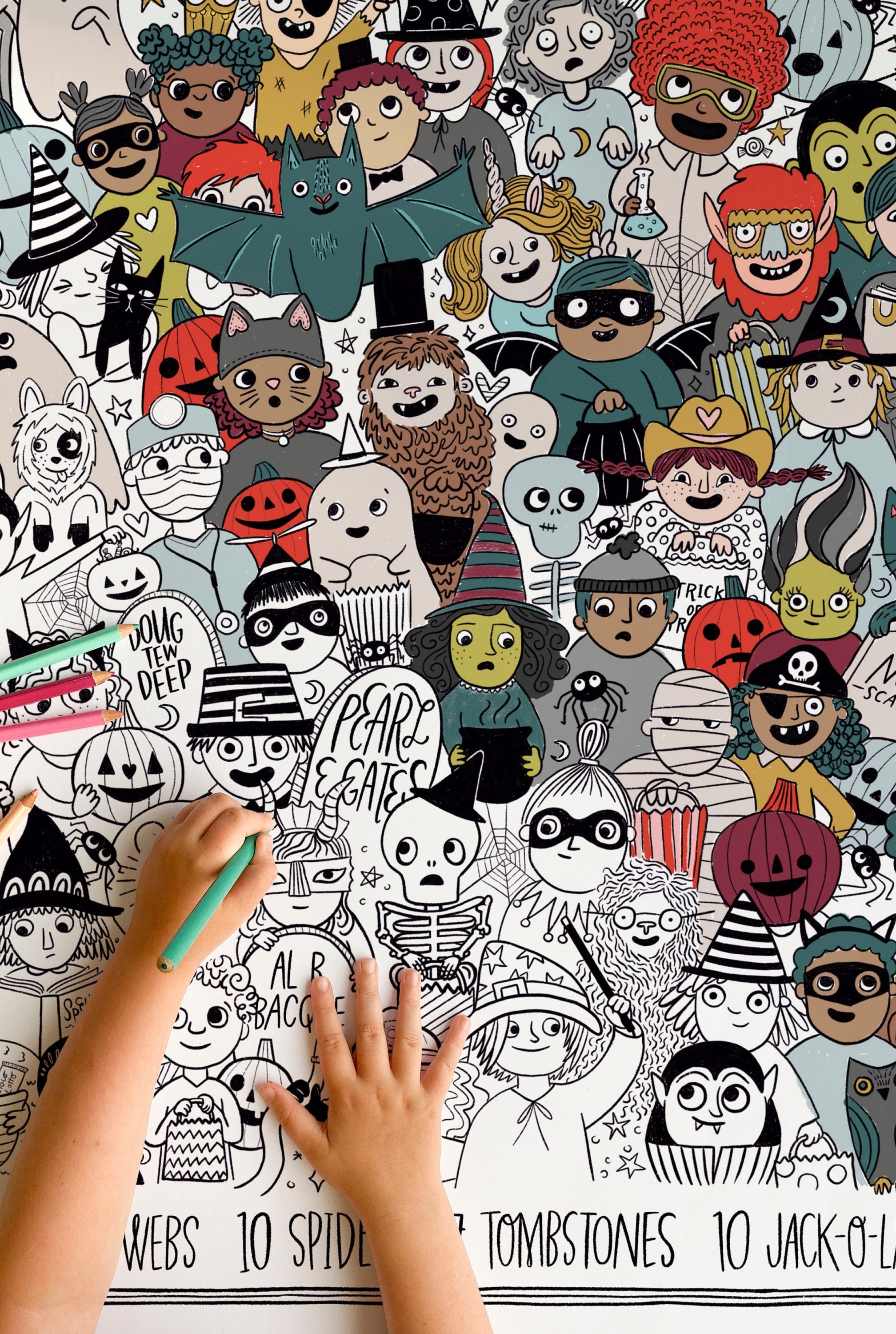 Hide and Seek Coloring Poster, Giant Coloring Poster, Coloring for Kids ...