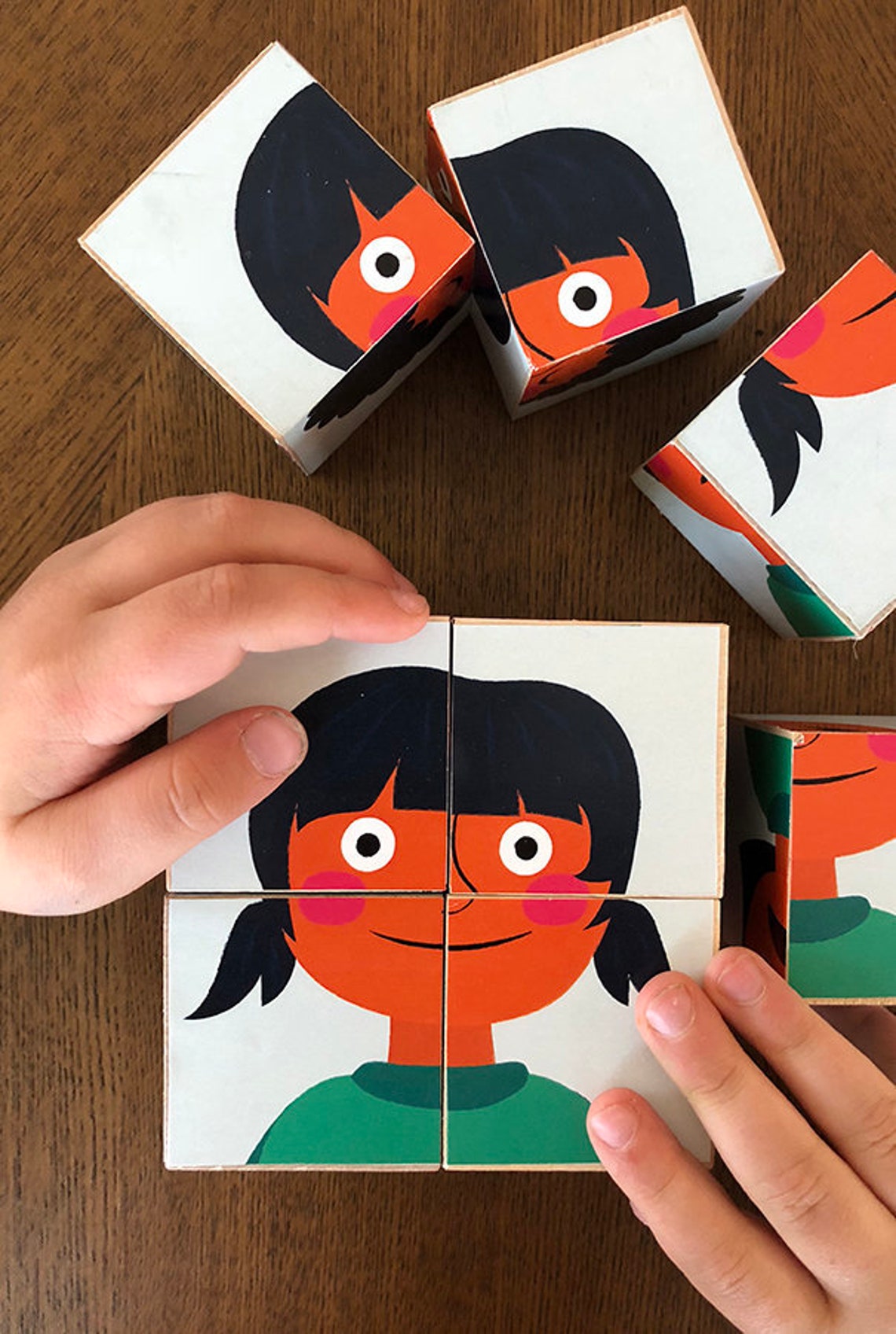 Puzzle Blocks: Emotions Easy Printable Toys Toys for Little - Etsy