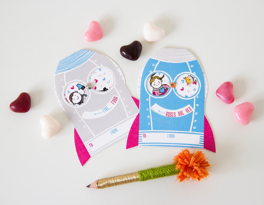 Out of This World Valentines, Outer Space, Astronaut, Cute, Illustrated ...