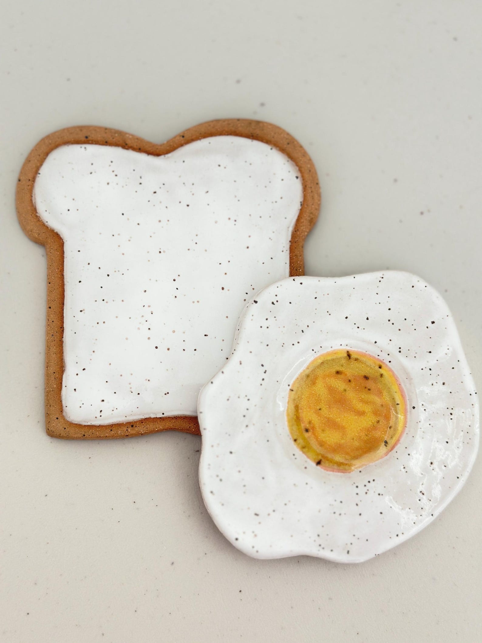 Ceramic Toast Shaped Plate Coaster Spoonrest Trivet Dish Foodsafe ...