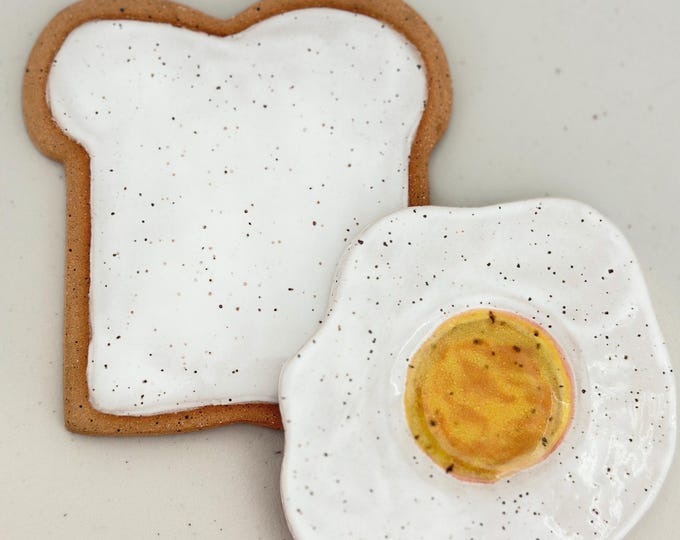 Ceramic Toast Shaped Plate Coaster Spoonrest Trivet Dish Foodsafe ...