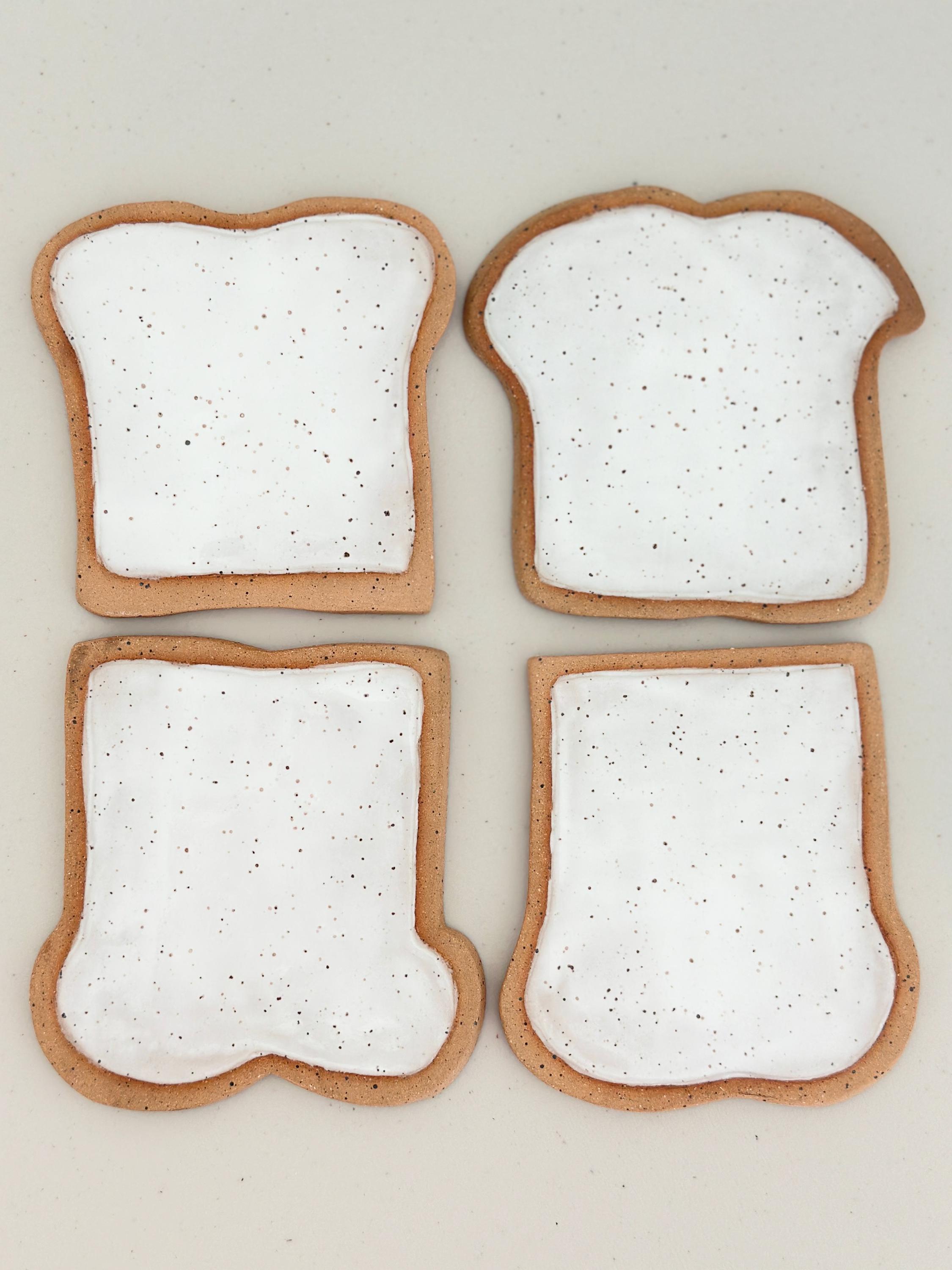 Ceramic Toast Shaped Plate Coaster Spoonrest Trivet Dish Foodsafe ...