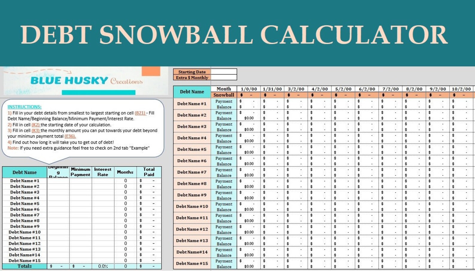 Debt Snowball Worksheet
