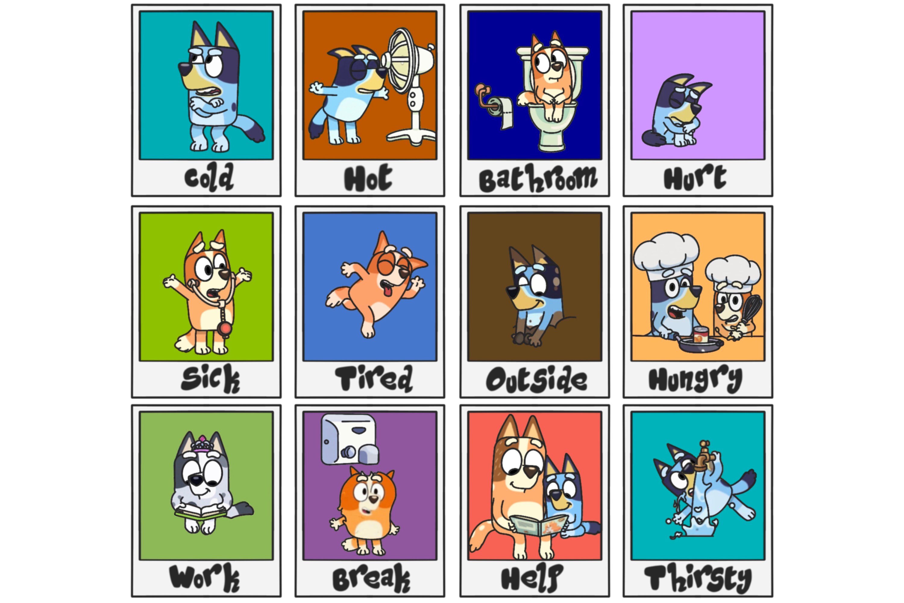 Bluey Illustrated Communication Cards: Nonverbal Communication - Etsy