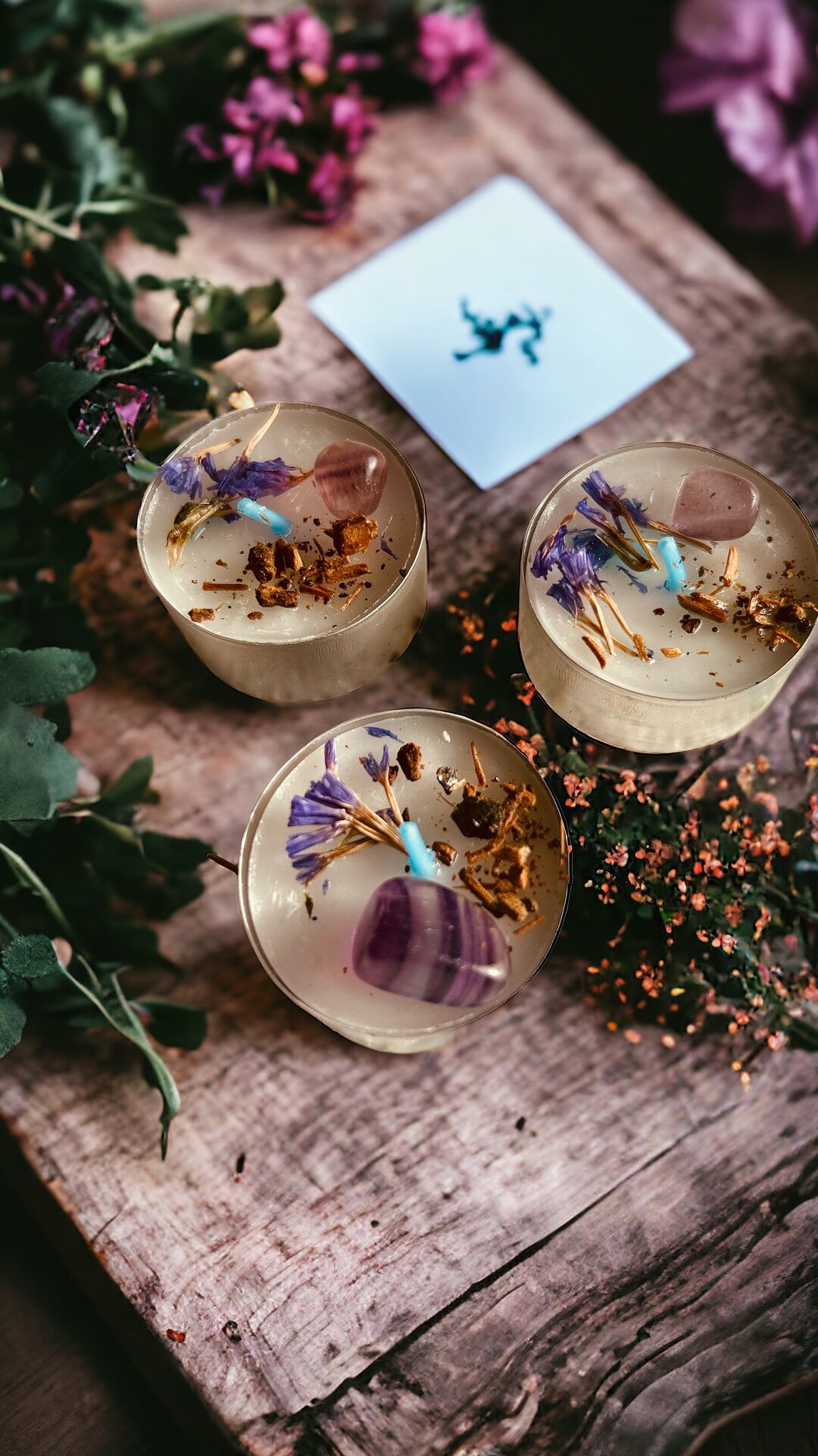 Tealight Protection Ritual Candle With Amethyst, Pollen, Amethyst Oil ...