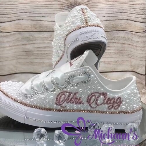 Custom Bling and Pearl Converse - Etsy