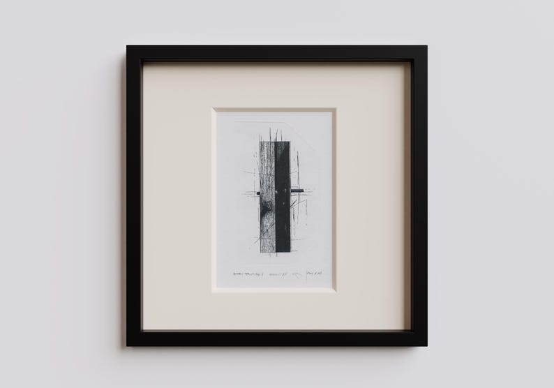 Intaglio Print: Abstract Architecture Etching, Modern Industrial Wall ...