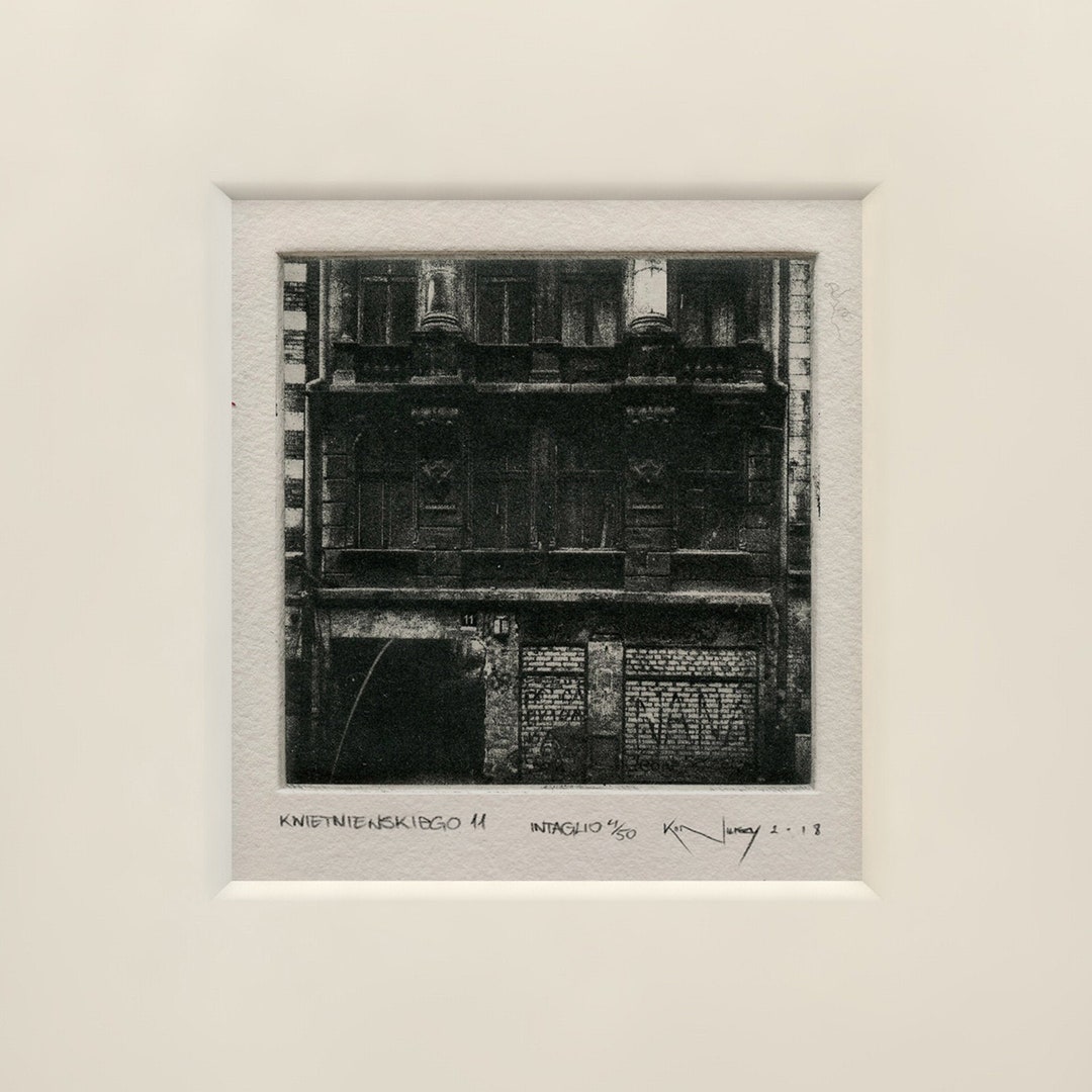 Handmade Intaglio Print: Black and White City Architecture - Etsy
