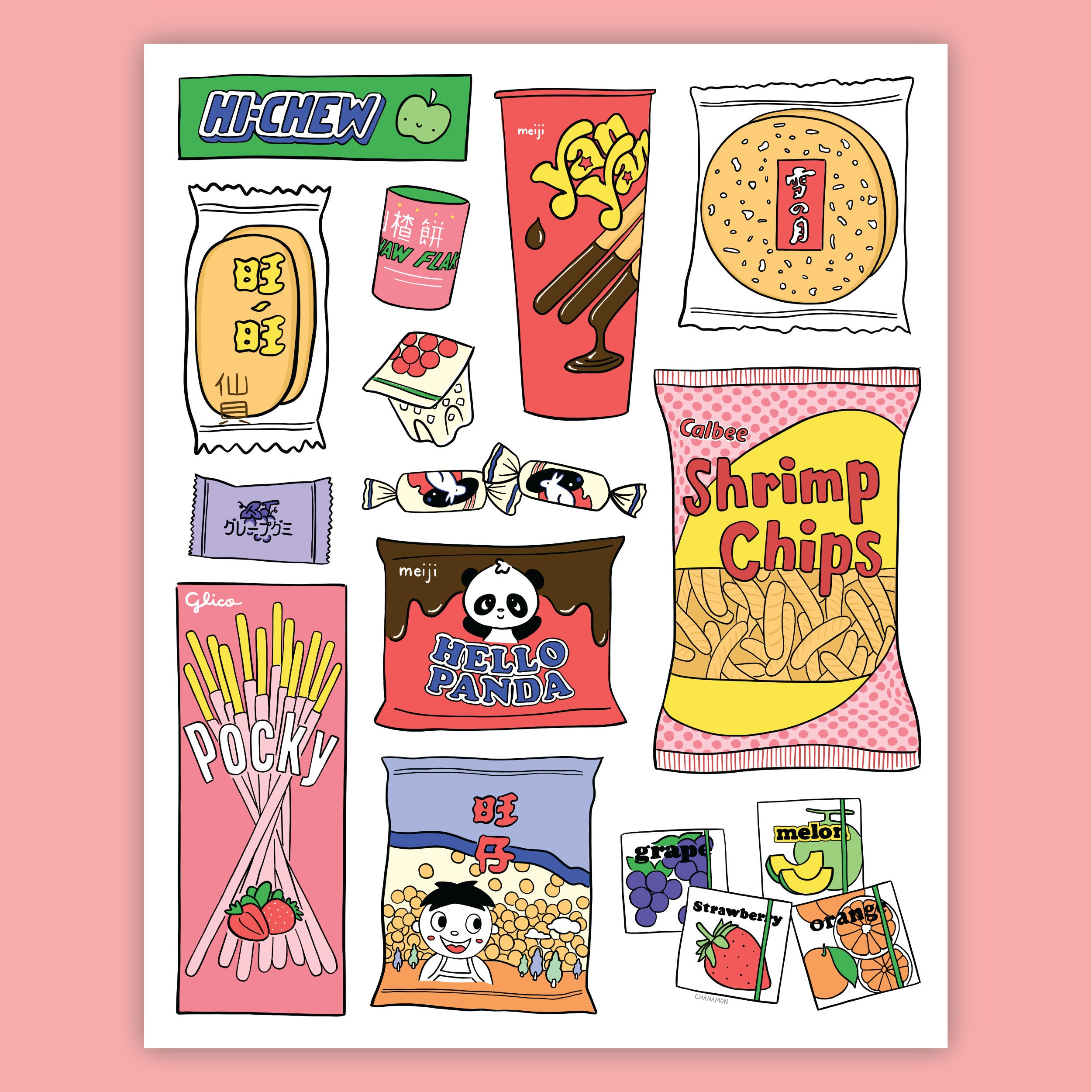 Asian Snack Print - Etsy