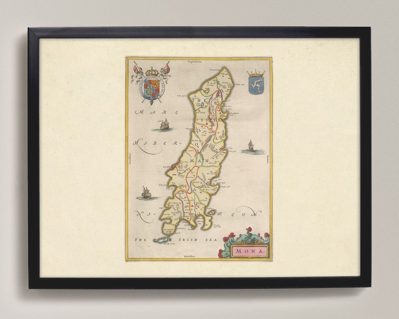 Old Map of Isle of Man Douglas Peel Castletown Isle of - Etsy