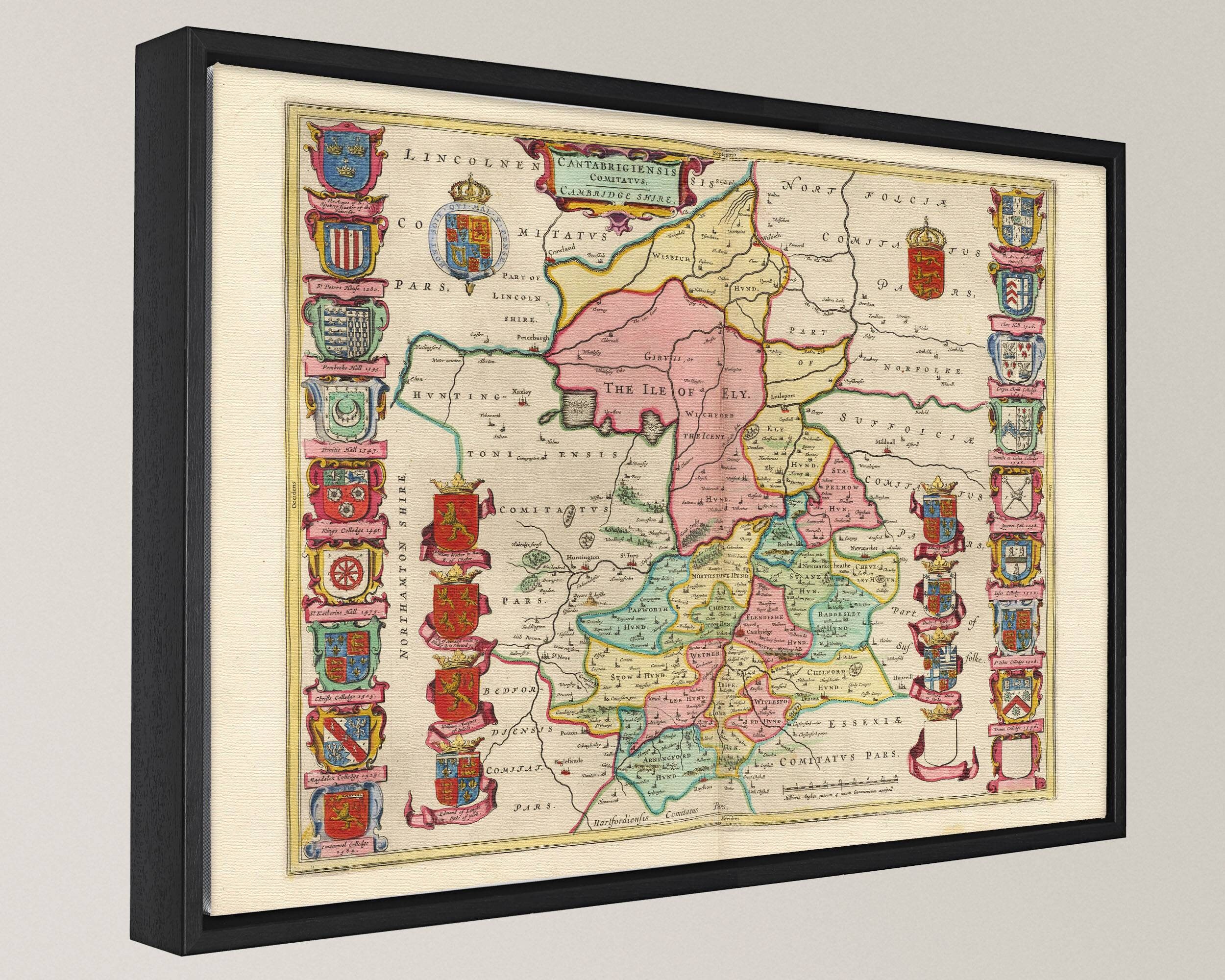 Cambridgeshire Old Map Ely St Ives Chatteris Cambridge - Etsy UK