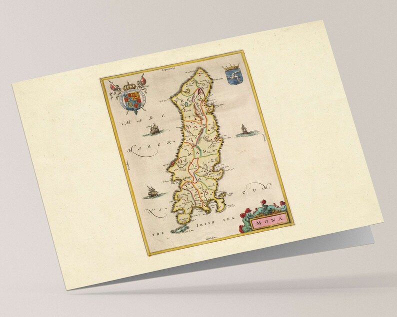 Old Map of Isle of Man Douglas Peel Castletown Isle of - Etsy