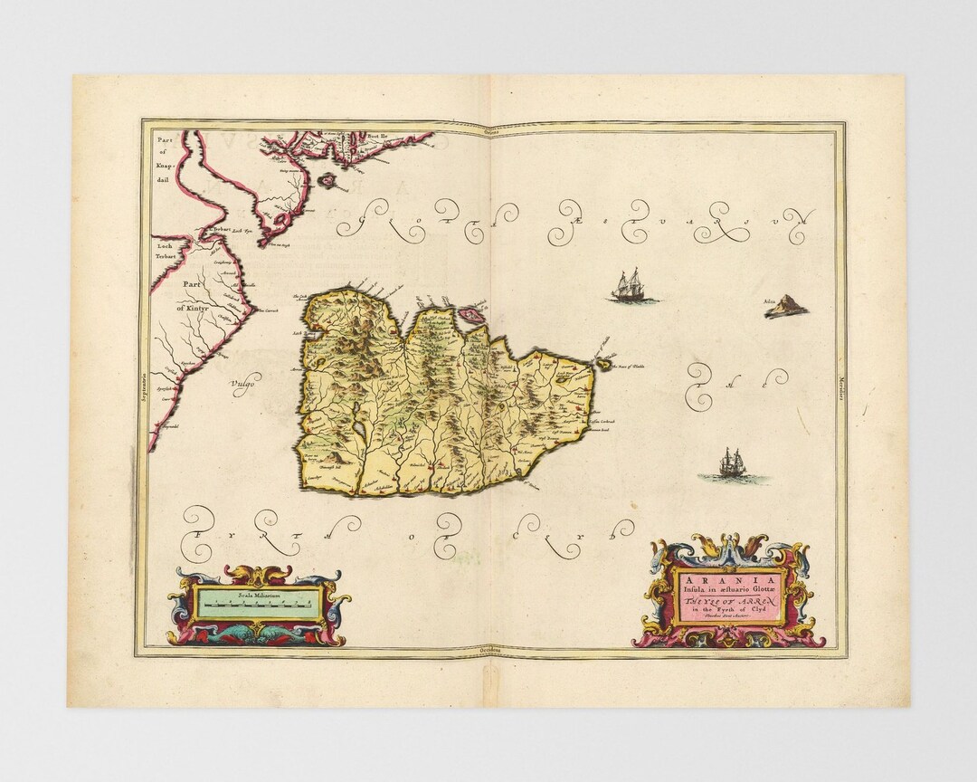 Map of North Ayrshire } Old Scottish Map: Saltcoats, Ardrossan, Brodick ...
