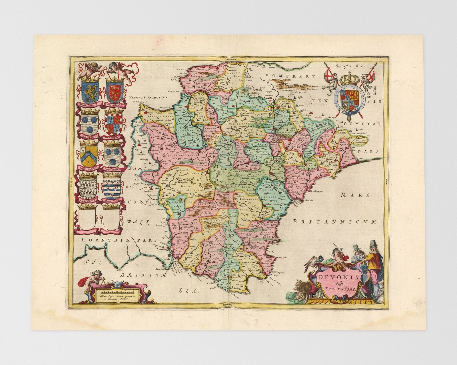 Devonshire Old Map Exeter, Okehampton, Chagford, Exmouth, Newton Abbot ...