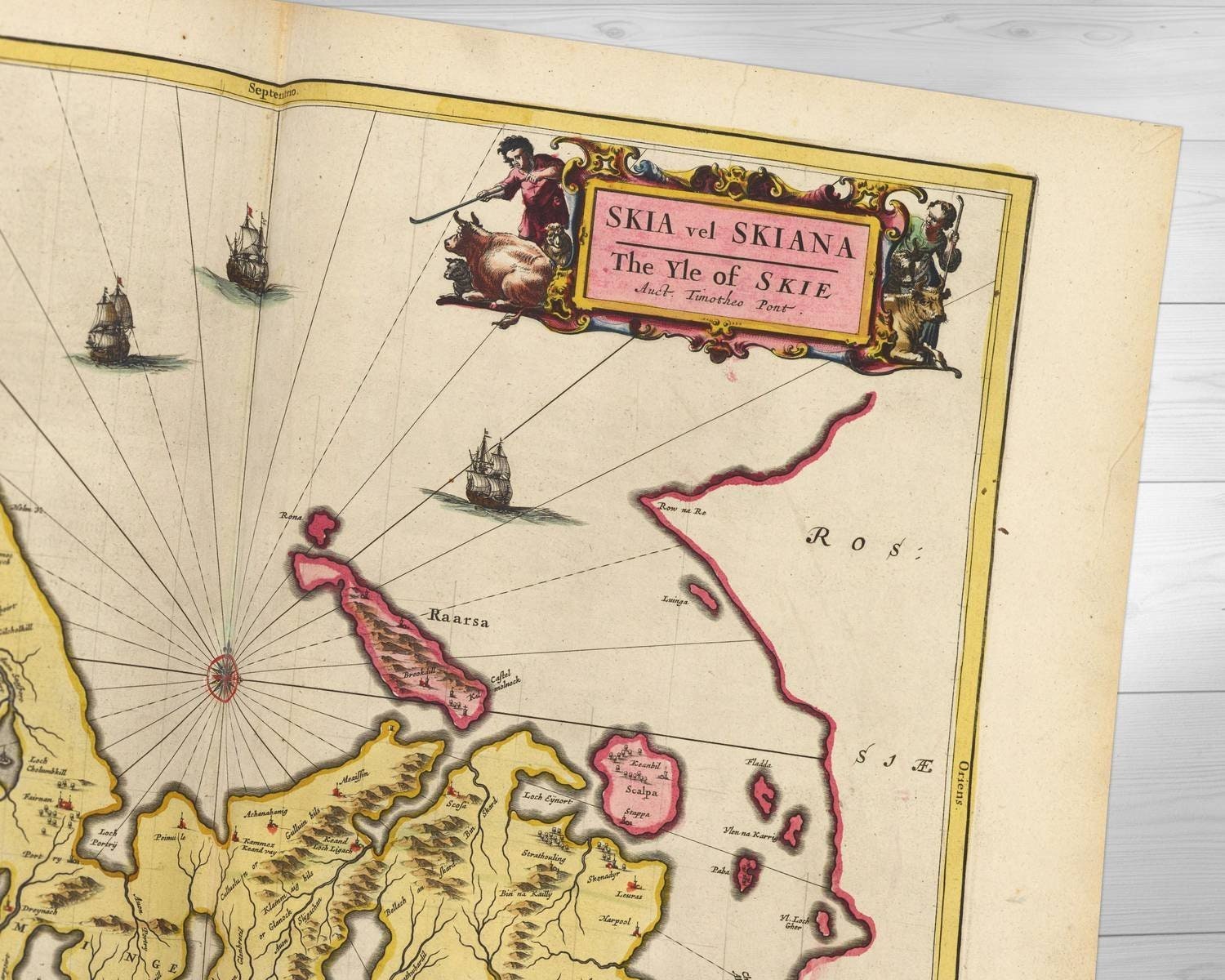 Old Map of Skye } Historical Print Shows: Fairypools, Dunvegan, Old Man ...