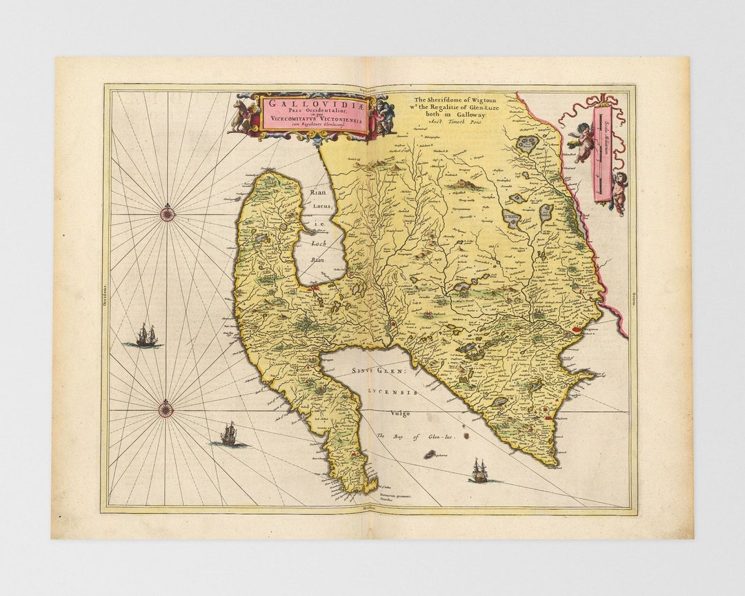 Old Map Dumfries, Galloway | Stranraer, Glenluce, Dunragit, Castle ...