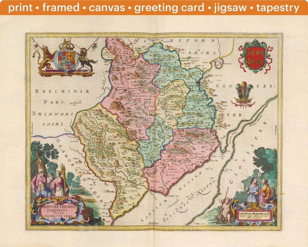 Gwent Old Map Pontypool Cwmbran Newport Usk Caldicot - Etsy
