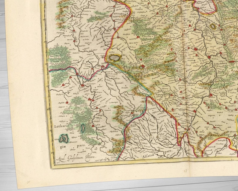 Germany Old Map Mannheim, Schifferstadt, Grnstadt, Bad Drkheim ...
