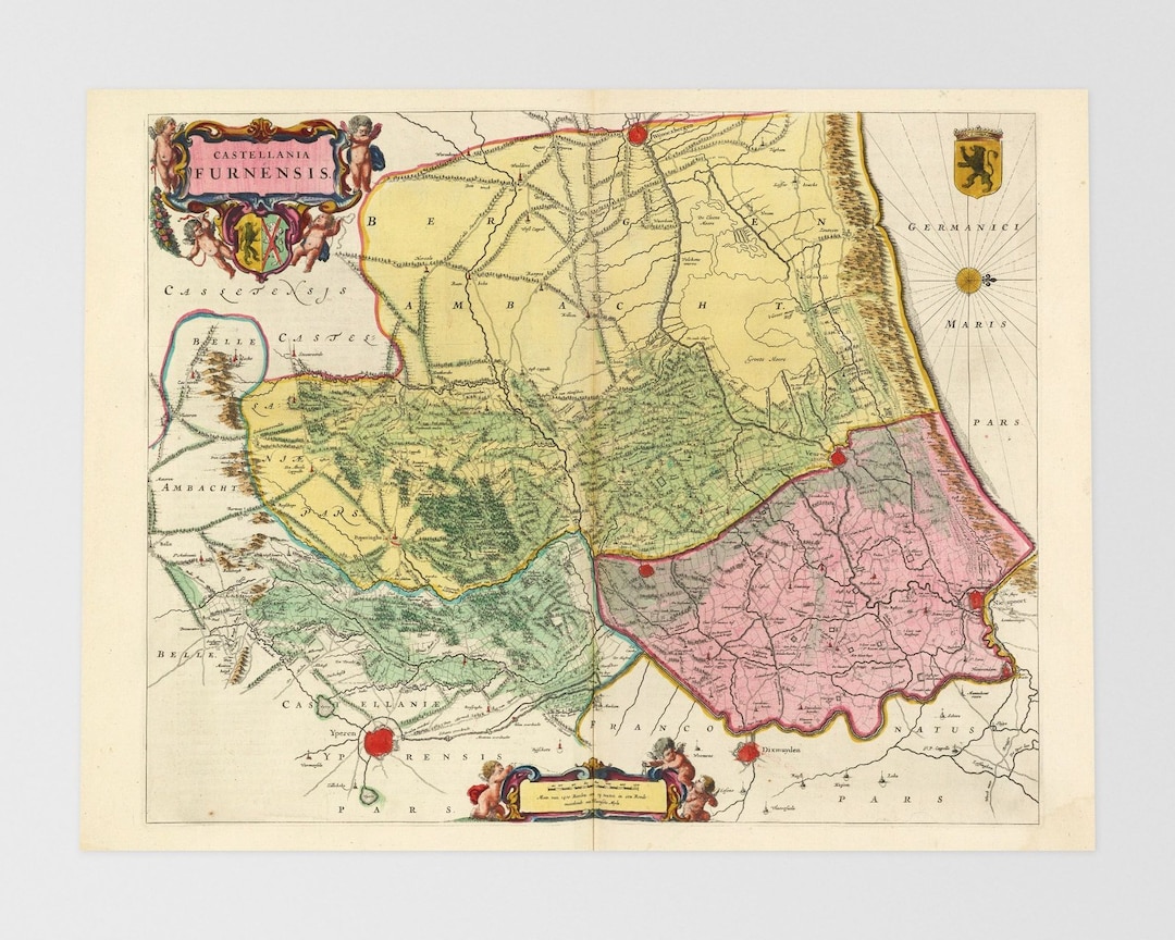 Old Map West Flanders Poperinge, Pollinkhove, Roesbrugge Haringe ...